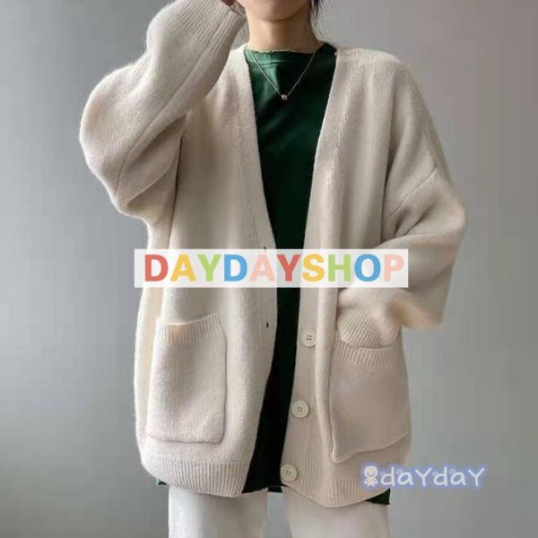 商品名：ニットカーディガンカラー：写真参考素材：アクリル+ポリエステルサイズ(cm)：F 肩幅65 袖丈40 バスト120 着丈65