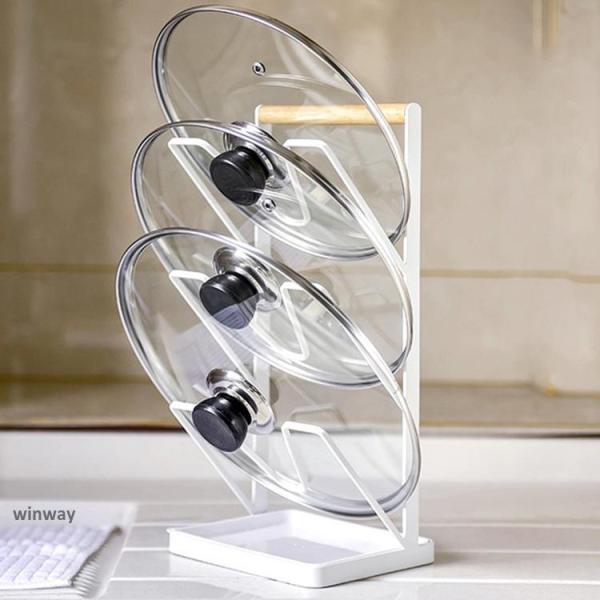 ■ 品名：鍋ふたスタンド■ 素材：鉄合金+木天然■ カラー：A■ サイズ：写真参考■ 重さ(約）:0.66kgの検索ワード：調理器具 鍋蓋 収納 フライパンスタンド 鍋ふた キッチン収納 鍋蓋 スタンド フタ 菜箸 お玉立て まな板 ふきん...