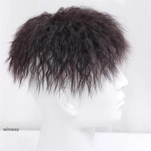 【品名】：メンズウィッグ【カラー 】：全2色【サイズ】：F【素材】：耐熱性ファイバー【産地】：中国の検索ワード：ウィッグ ロング ショート　フルウィッグ 部分ウィッグ　つけ毛　グラデーション ウイッグ カール ウェーブ 自然 セミロングウィ...