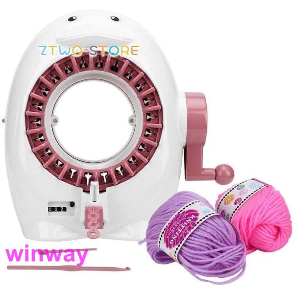 サイズ約 25.5x25x16cm / 10x9.8x6.3in機能スカーフ帽子生地靴下などを織りますパッケージリスト1×手編み機1 xかぎ針編み1 xハンドニードル2×ウール糸22針 編み機おもちゃ 編みキット 編み物おもちゃ 22針 編...