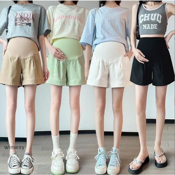 商品詳細：【商品説明】マタニティ期対応のショーパンですゆったりだから、着脱らくらく！ウエスト部分は安心のリブ加工☆お肌に優しい綿混素材を使用し、着心地良い！お散歩などのスタイルはもちろん、部屋着としても大活躍！産前産後長く使えます♪【素材】...