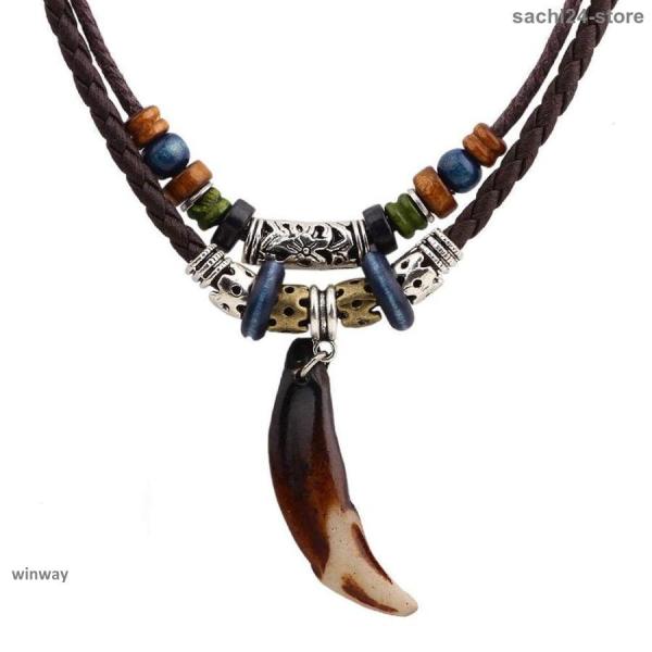 【上質な狼牙ネックレス 】オオカミの牙は自然の守り神のようにみなされる、狼牙は形が美しく、鋭い、強靭である。狼牙のペンダントを身につけると、幸運、事業、愛情などすべての幸運をもたらします。老人、若者、子供はすべてオオカミの歯を身につけて安全...