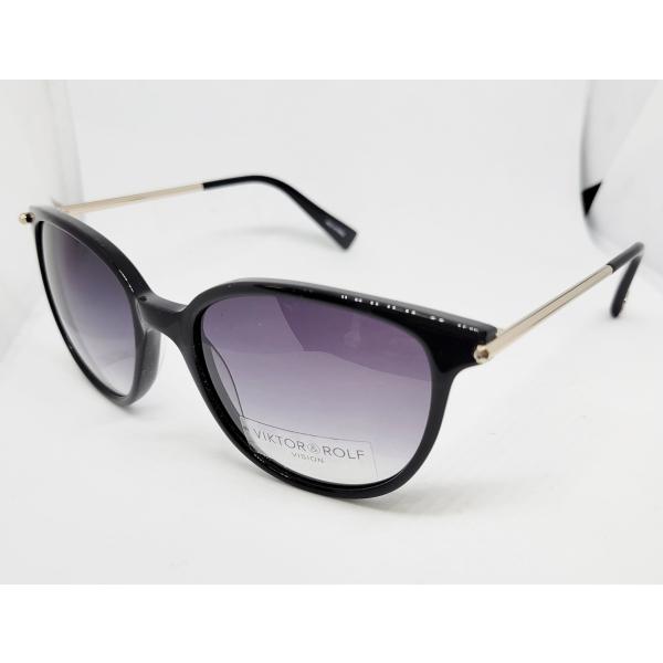VIKTOR&amp;ROLF(ヴィクター＆ロルフ)の正規品サングラスです。シンプルで飽きのこないウェリントンタイプのデザインです。71-1081 VRP081 Col.1　52□18-135　MADE IN FRANCE　男女兼用レンズサ...