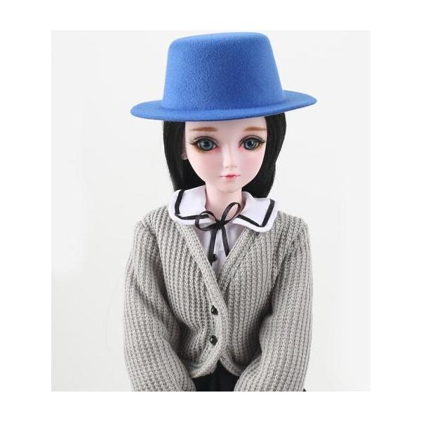 1/3ドール用のハットです。飾りが無い為、カスタム用にもおすすめです。＜大きさ＞高さ(約)：47mmつば(約)：20mm頭まわり(つば側の内径)(約)：26cm輸入品の為、縫留めが甘い、接着剤が付着している場合ございます。ドールは付属しません。