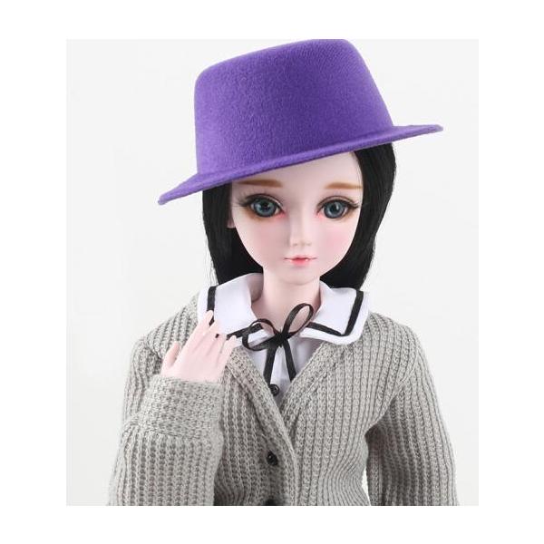 1/3ドール用のハットです。飾りが無い為、カスタム用にもおすすめです。＜大きさ＞高さ(約)：47mmつば(約)：20mm頭まわり(つば側の内径)(約)：26cm輸入品の為、縫留めが甘い、接着剤が付着している場合ございます。ドールは付属しません。