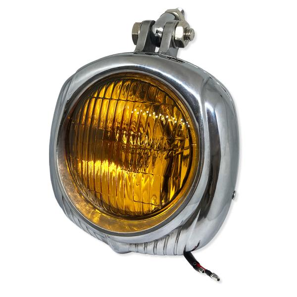 【発売日：2025年08月19日】１個のお値段です。本体ベゼル部分１６ｘ１５ｃｍ、奥行き約75ｍｍほど。 アルミ無垢製をポリッシュ。曇ってもまた磨けばピカピカになります！！4.5インチ型シールドビーム、ハイ６０W、ロー５５W