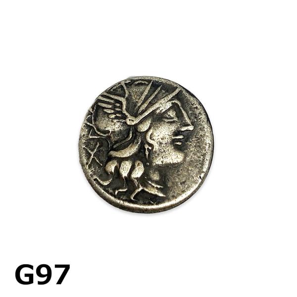 古代ギリシャコインのレプリカです。燻しや曇り方や傷がリアルです。最大直径18.1ｍｍ　厚み2.6ｍｍ真鍮製に銀メッキで重量は4.3ｇ前後です。画像は見本となります。