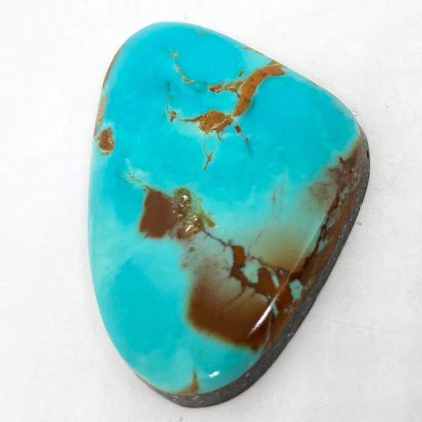 特大のキングスマナッサターコイズのカボションルース34.5ctです。国内では珍しい大きさです。商品番号　KM11大きさ（約）：35.7ｘ24.0ｍｍ最大厚み(約)：5.6ｍmバッキング済です。画像でのご判断でノークレームノーリターンでお願い...