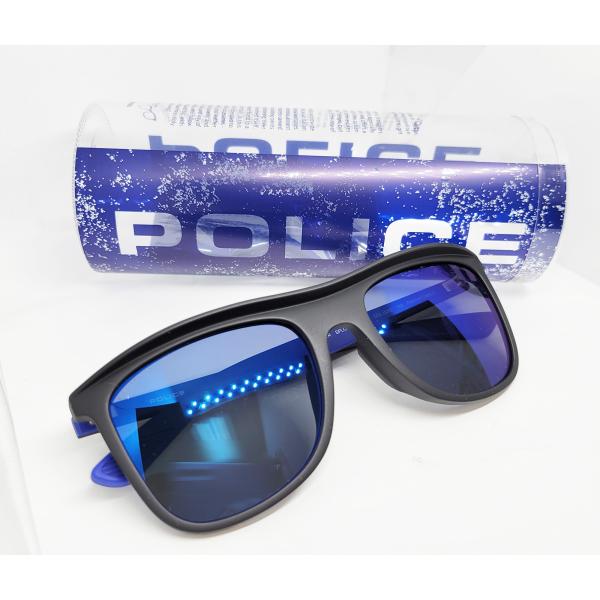 POLICEの正規品偏光 サングラスです。収納用の巾着付きSPLC42I U28Z　55□20-143　定価15,400円レンズサイズ(約)：縦43ｍｍ×横55ｍｍフレーム幅　(約):143ｍｍ　フレーム　カラー　：マットブラックテンプル＆...