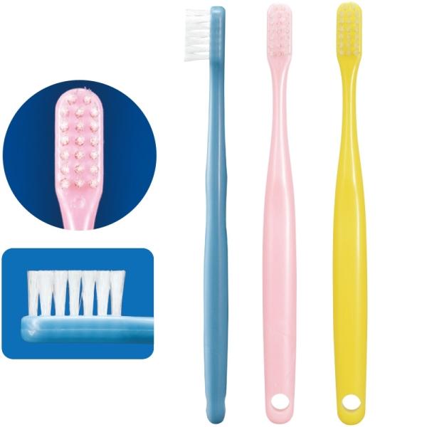 対象：小学校中高学年〜中学生成人女性にもおすすめ。携帯用にも便利です。デュポンタイネックスナイロン毛使用。全長148mm　ヘッド：8.5×23mm3色：ブルー・ピンク・イエローお届けはランダムです。日本製