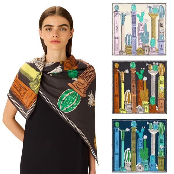 サイズ(およそ)：100cm×100cm素材：55% Cotton 45% Tencel カラー：WHITE（CA231TE00）LEMON（CA231TE46）CURACAO（CA231TE73）キュラソー生産国：INDIA(デザインはフ...