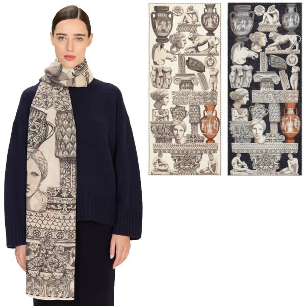サイズ(およそ)：80cm×190cm素材：100% WASHABLE WOOLカラー：WHITEBLACK生産国：INDIA(デザインはフランス)付属品：ルーブル美術館コラボの専用クラフトケース付き※こちらの商品は生地のほつれ、染めムラな...