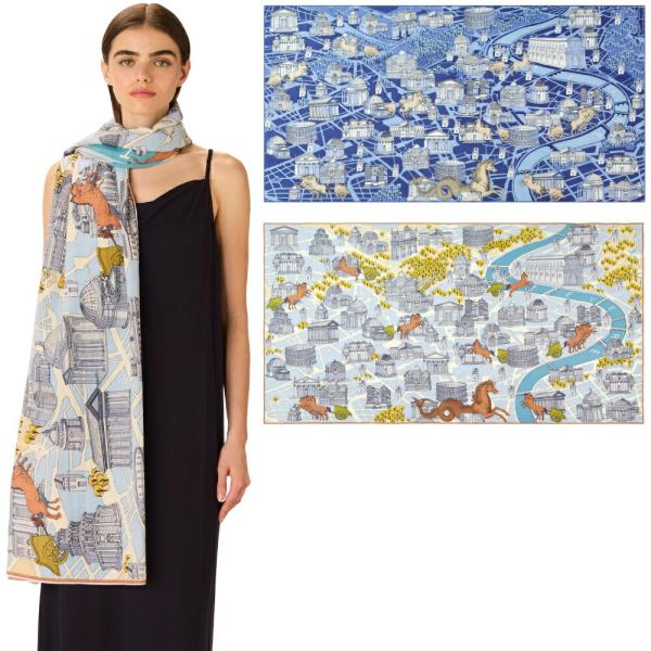サイズ(およそ)：100cm×190cm素材：72% COTTON 28% SILKカラー：GREY（ET231RO02）BLUE（ET231RO04）生産国：INDIA(デザインはフランス)※こちらの商品は生地のほつれ、染めムラなどがある...