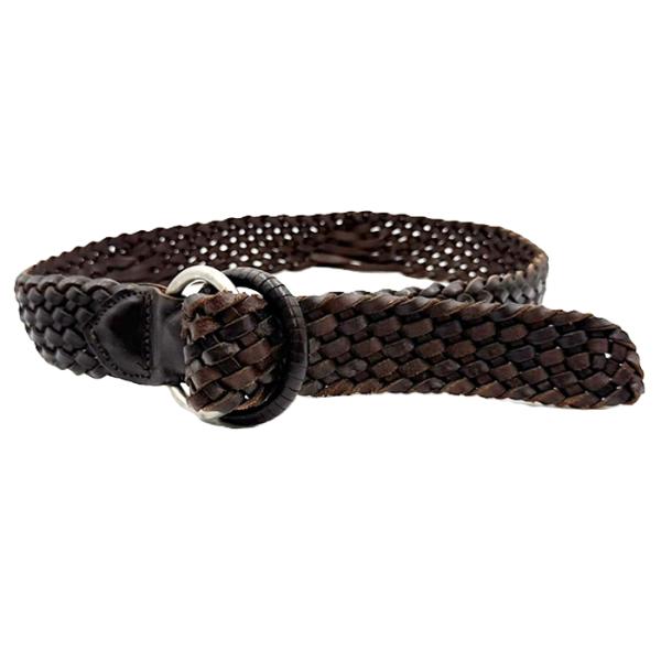 【ブランド名】 ANGLO アングロ【サイズ】 【サイズ詳細】 ベルト全長109.5cm　幅5cmバックル　縦6.5cm　横6.5　厚み0.6cm【カラー】 ダークブラン【素材】 【ランク】 B【コメント】存在感のある編込みデザインが魅力の...