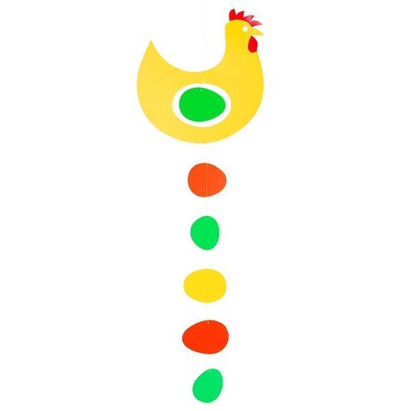 デンマークのフレンステッドモビール社のモビール。　洗練された造形に鮮やかな色彩。　空間の良いアクセントになります。　ゆっくりとうごめくにわとりとたまごに空気の流れを、時間の流れをぼんやり感じ取るのも時には必要なリラクゼーションかも知れません。