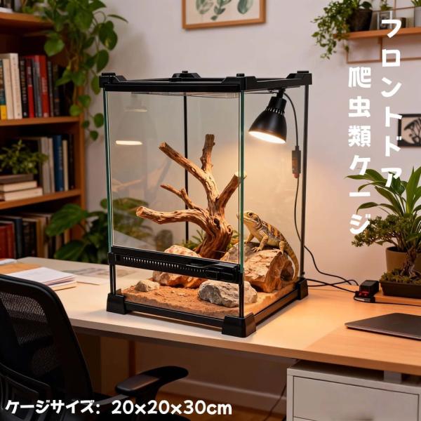 この爬虫類テラリウムは高品質な「強化ガラス」で作られており、以下の特徴があります。 1. 透明性の高さ - ガラス素材のため、爬虫類や両生類の行動を360度観察でき、生態観察に最適です。     傷つきにくく、長期間クリアな視界を保ちます。...