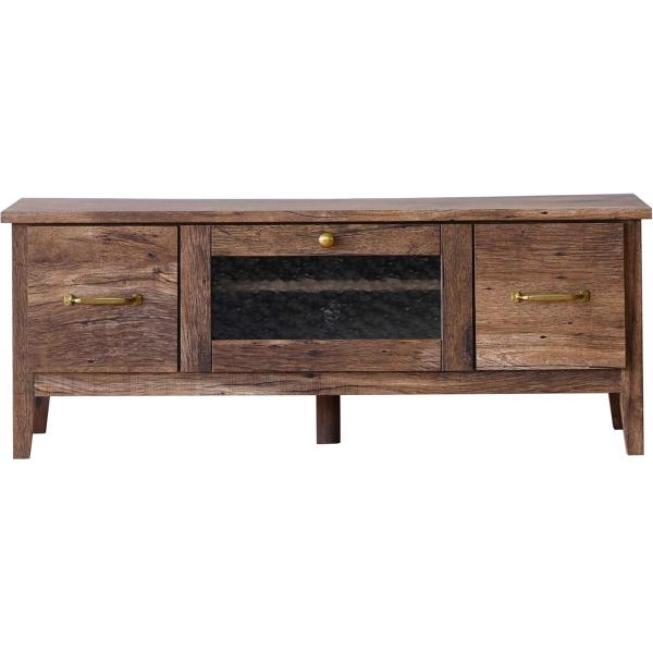 モザイクガラスがおしゃれなヴィンテージ調仕上げのローボードです。【サイズ】幅105×奥行42×高さ40cm【素材】表面材：強化シート 　/　本体：プリント化粧合板【ベトナム製】【完成品】※取っ手の取り付けはお客様での作業になります。※当商品...