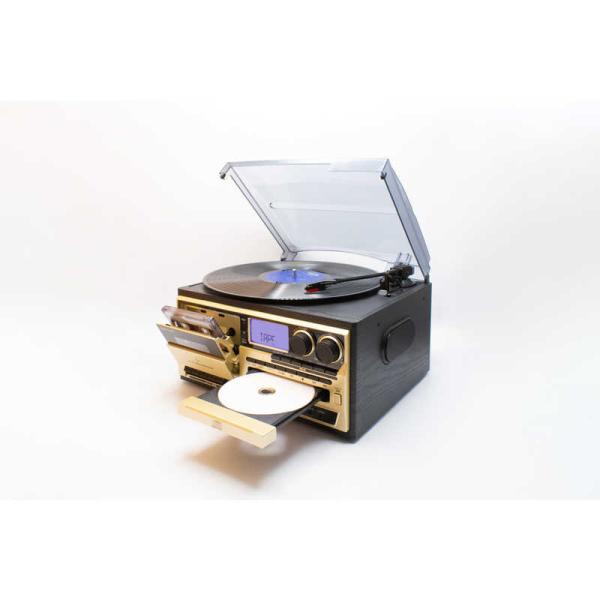 ■レコード、CD、カセット・テープ、AM/FMラジオ、外部機器、SDカード/USBメモリ再生可。■カセットテープ、SD、USBへ録音可。■ステレオスピーカー内蔵。【本体】●電源:ACアダプタ/DC12V 1.6A●消費電力:16W●待機電力...