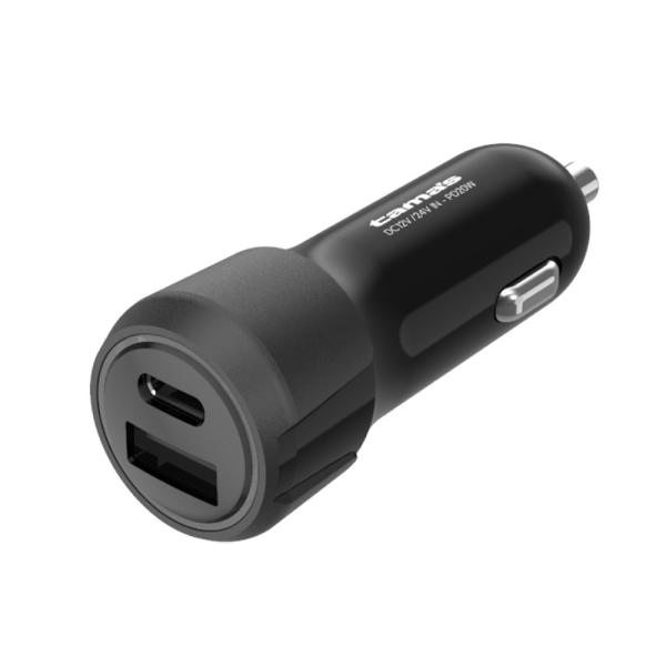 ◆最大20WのUSB PD（パワーデリバリー）対応カーチャージャー◆USB-C×1ポートとUSB-A×1ポート合計最大出力32Wモデル◆USBポート2口で2台同時充電が可能です◆暗い車内でもブルーに光る通電表示LEDで接続部がわかりやすい！...