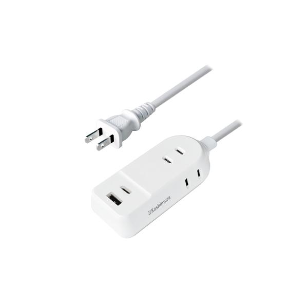 ●3口のACコンセントとのUSB Type-C 1ポート+USB-A 1ポート搭載の電源タップ。●ACコンセントは3口合計1400Wまで対応。●USBポートは2ポート合計最大出力12W。●USB-Aポート：自動識別IC搭載、端末に合わせて最...