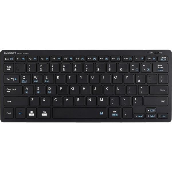 ブランド エレコム(ELECOM)対応デバイス 対応機種：Bluetooth(R)HIDプロファイルに対応したPC、タブレット、スマートフォン接続技術 Bluetoothキーボードの説明 マルチメディア特徴 省電力, 薄型色 ブラックキーの...