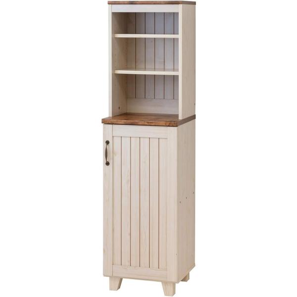 狭い場所にも置けるスリムタイプ。高さ約151cmと低め設計なので、圧迫感なくお使いいただけます。リビングでもキッチンでも使え、シリーズで組み合わせれば、温かみのあるカントリー調の空間が広がります。【仕　様】・サイズ W40×D40×H151...