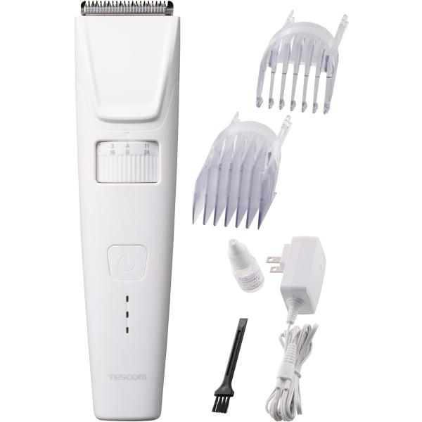 TT390B-W バリカン　本体（バリカン）　交流式 [交流（コード）式]初めてでも簡単にホームカット。0.8mm〜24mmまで細かく調節しながらカットしやすい、パワフルな交流式のヘアカッターです。シンプルな機能と握りやすいボディでスムーズ...