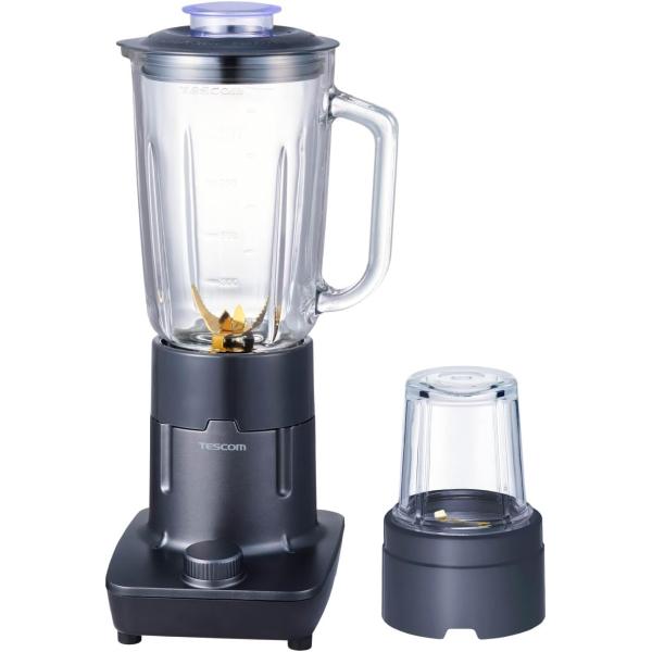 ジュースミキサー＆ミル 1000ml ガラスボトル ダイヤルスイッチ式 グレー TMX55A-H食材のにおい・色が移らず、傷もつきにくいから長く使える。ガラスボトルを採用したミキサーです。ミルつきだから、栄養たっぷりの野菜ジュースや離乳食づ...