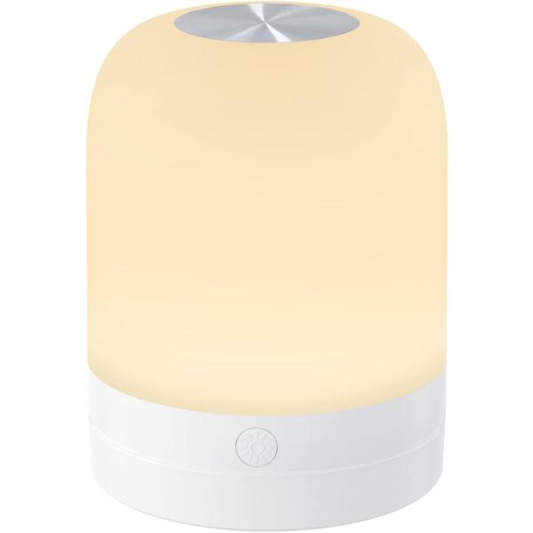 【タッチセンサー式ナイトライト】このベッドサイドランプはタッチセンサー式なので、上部のタッチボタンで点灯・色温度や明るさを調節できます。暗闇の中で小さなスイッチを探すことなく、手探りでも簡単にスイッチを入れることができます。使いやすいランプ...