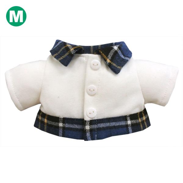1枚でかわいい、ホワイト×チェックのシャツです。色違いのネイビーも展開！ボタンの合わせ部分がマジックテープになっており、着せ替えがスムーズに行えます。≪Bear Wear(ベアウェア)とは？≫株式会社かなるオリジナルのぬいぐるみ用お洋服です...
