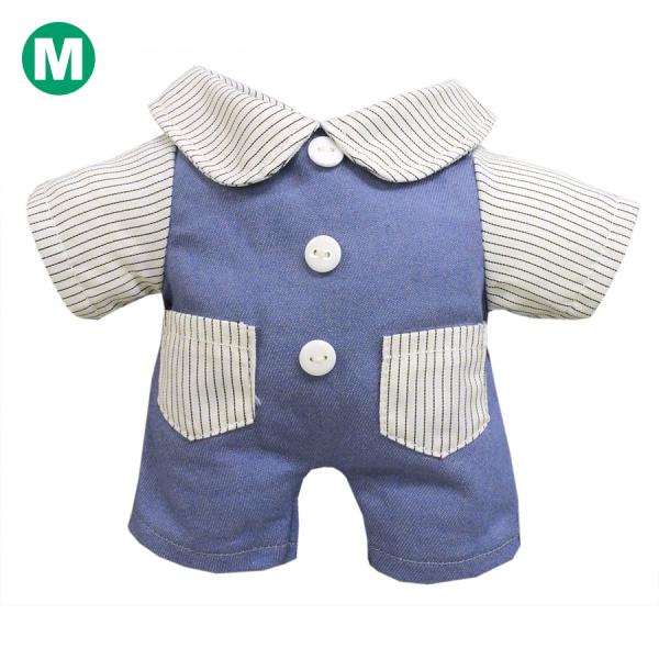 デニム風の生地を使用したカジュアルなオールインワンです。背中側の上部がマジックテープで開閉できます。※L・LLサイズのみ尻尾を出すための穴があいています。≪Bear Wear(ベアウェア)とは？≫株式会社かなるオリジナルのぬいぐるみ用お洋服...