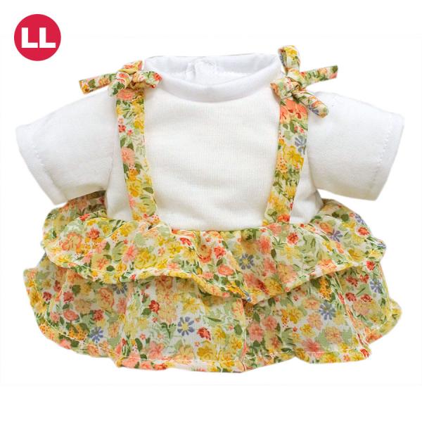 2025春夏綺麗な花柄のワンピース。吊りスカート風のデザインで、肩のリボンが可愛いです♪背中側の上部がマジックテープで開閉できます。≪Bear Wear(ベアウェア)とは？≫株式会社かなるオリジナルのぬいぐるみ用お洋服です。年に2回、新作を...