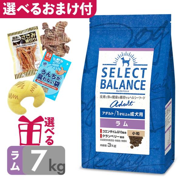 セレクトバランス アダルト ラム 小粒は、1才以上の成犬向けドッグフード。アレルゲンになりにくいとされるラム肉と米を主原料に使用し、食物アレルギーに配慮した総合栄養食です。日本の愛犬のライフスタイルに合わせた低脂肪・低カロリー設計で、肥満を...