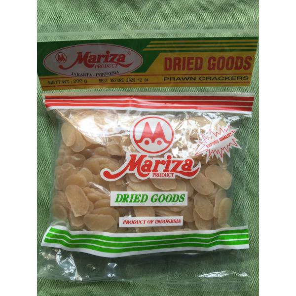 【原産国】インドネシア【内容量】200g【保存方法】直射日光及び高温多湿を避けて保存してください。インドネシア料理でよく見かけるエビせんべいです。油で揚げてお召し上がり下さい。少し大きくなります。