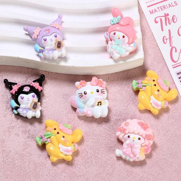 楽器を持ってみんなで音楽をやっている動物さんたちです♪とっても楽しそう！各1個ずつ、合計6個セットでの販売となります。【サイズ】縦22-30mm x 横16-22mm【素材】プラスチック【販売単位】各1個ずつ、合計6個【ご注意点】ご覧いただ...