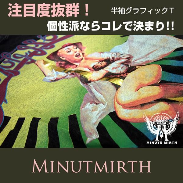 テンガロンハット＆ウエスタンブーツでポールダンスするセクシーガール？プリント！MINUTE MIRTH（ミニットマース）メンズ 半袖 Ｔシャツ（60503）（Ｍ）着丈：68cm前後／身幅：53cm前後／肩幅：45cm前後／袖丈：20cm前後...
