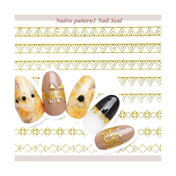 【特徴】流行のネイティブ柄ネイルシール！いろんなパターンがあるのでいろいろ組み合わせても◎！ゴールドが映えおしゃれな爪先に♪【入数】各１枚【カラー】ゴールド / シルバー【ネコポス】可（ネコポス送料無料）【注意事項】※爪にご使用頂くもので、...