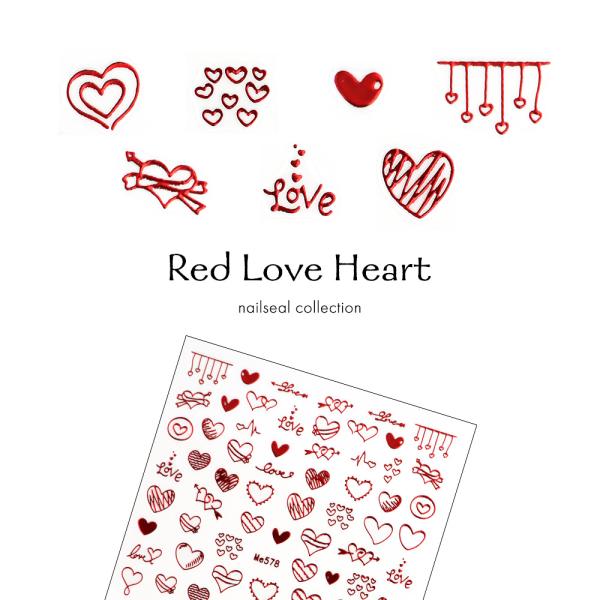 【発売日：2026年02月10日】【特徴】爪先を彩る真っ赤なメタリックカラー重ねて貼っても可愛い！細めのラインで描かれた様々なハートモチーフクリアベースに貼るだけでも可愛いらしいデザイン！【入数/サイズ】1枚入り　約10.3cm x 8cm...