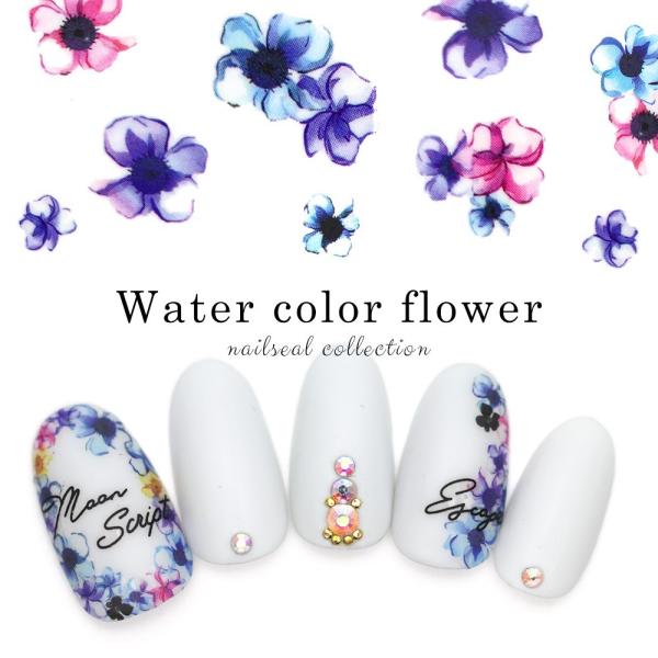 【特徴】ふわっと柔らかい水彩タッチのフラワーシール。寒色系フラワーが甘くなりすぎず上品な印象に。極薄シールで埋め込みらくらく！自爪・つけ爪はもちろんアクセサリー、手芸、デコにもOK【入数】1枚入り(約9.4cm×6.3cm)  【ネコポス】...