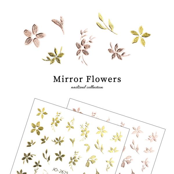【発売日：2025年02月21日】【特徴】筆跡を付けて描いたフラワー模様とミラーパウダーを擦りつけたような手描き風デザイン！手間のかかるミラーパウダー作業が貼るだけで簡単に出来ちゃう♪ガーリー系からニュアンス系までジャンル問わず使いやすいネ...