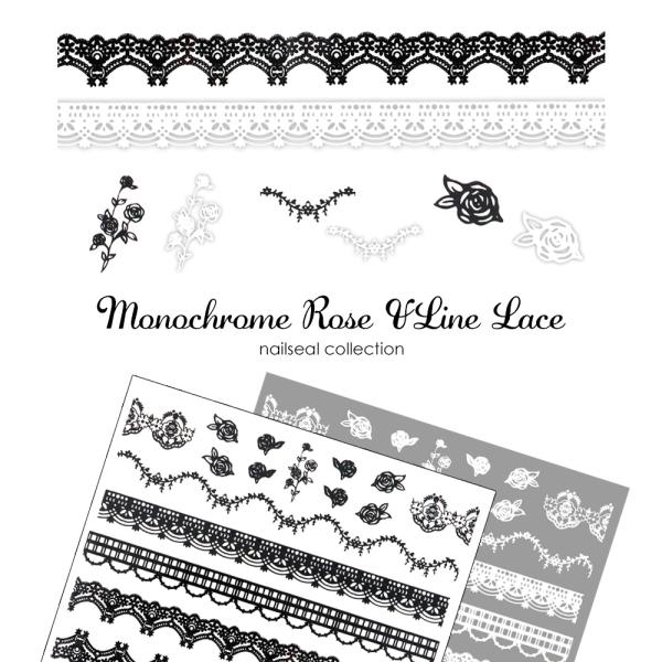 【発売日：2025年04月29日】【特徴】好きな大きさに切って使えるラインシール細かく描かれたローズモチーフとレースが可愛い！パールやブリオンと合わせてオリジナル装飾をしても可愛い【カラー】ホワイト/ブラック【サイズ/入数】約 10cm x...