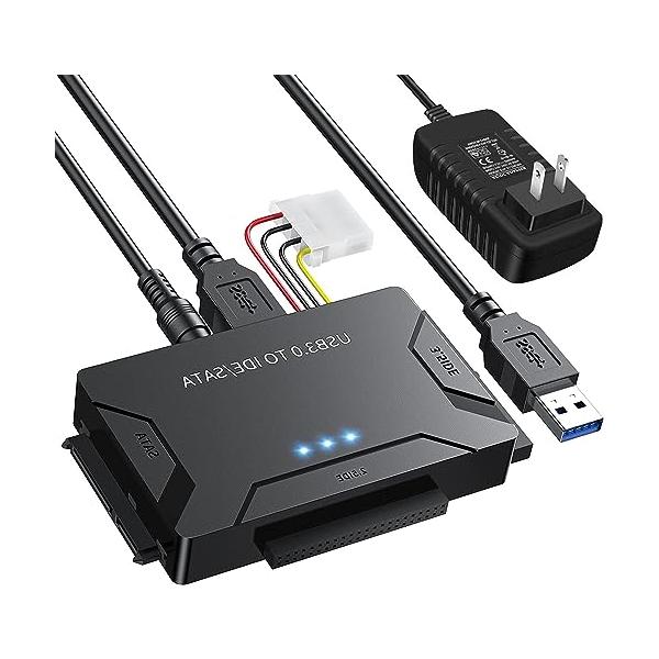 【幅広い相互性】ide sata usb3.0変換アダプターは2.5インチ/3.5インチのSATA接続とIDE接続のHDDまたはSSD、ATA/ATAPI、D V D-R/RW、CD-ROM/CD-RW、シリアルハードディスク、IDEパラレ...