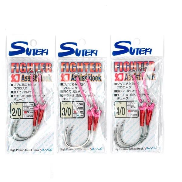 ファイター幻アシストMAG-3（PEの長さ3ｃｍ）入数：2Size：4/0強くて使いやすい。チモトは強化プロテクトチューブ！適度な張りを持たせるためフロロ入りでジグへの絡みを軽減し多彩なジグに対応。国内外であらゆるターゲットをGETしてきた...