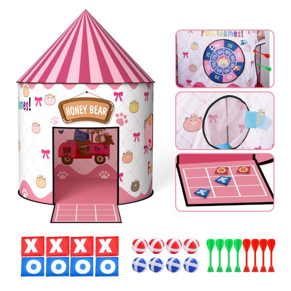 【爆買】品番：SKJ-6888電池使用：いいえ主な素材：ポリエステルメーカー推奨年齢：6歳以上セット内容：テント*1、サンドバッグ*8、ダーツ用の投げ矢*8、粘着ボール*8、収納バッグ*1。製品サイズ：95 x 95 x 110 CM; 1...