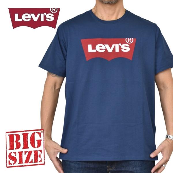 ■サイズ：ＸＸＬ (４Ｌサイズ相当)■着丈：約７１cm■身幅：約６５cm■肩幅：約５１cm■袖丈：約２３cm■本体：100% Cotton■カラー：[NAVY] LEVI'S リーバイス Batwing Logo Graphic T-Shi...