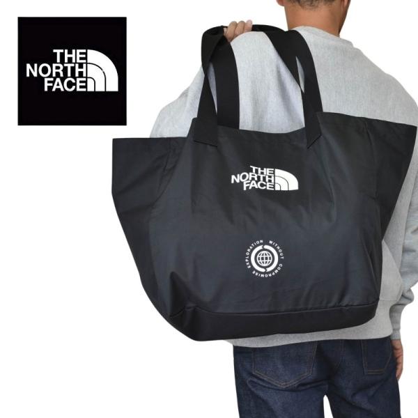 ■サイズ：W45 x H42 x D20cm■カラー：[BLACK] ■素材：ポリエステル100%「ノースフェイス THE NORTH FACE」 「EWC TOTE L エコバッグ トートバッグ 肩掛け ショルダー 大きめ メンズ レディ...