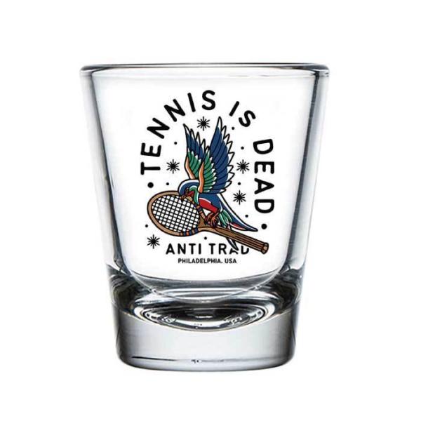 TENNIS is DEAD" Shotglass"BLUE BIRD take my racket away""BLUE BIRD &amp; RACKET"ロゴが入ったショットグラス。50mlTENNIS is DEAD（テニス イズ ...