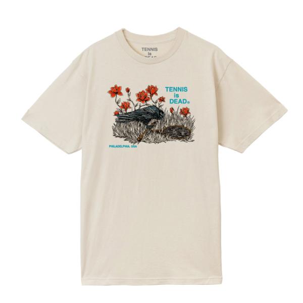 【FIELDSTYLE 出展ブランド】"TENNIS is DEAD" MENS/LADIES Cotton Graphic Tee"TENNIS is DEAD" BROKEN OLD RACKETがプリントされたコットンTシャツ【SIZ...