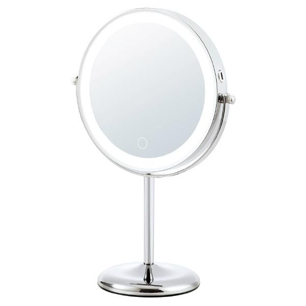 ●拡大率:等倍/5倍(表裏回転式)。●卓上タイプ、鏡サイズφ165mm。●調光調色機能(調色3色、タッチスイッチ長押しで調光)。●タッチセンサースイッチ。●USB充電式。スペック●拡大率:1倍/5倍(裏表回転式)●鏡サイズ:φ165mm●電...