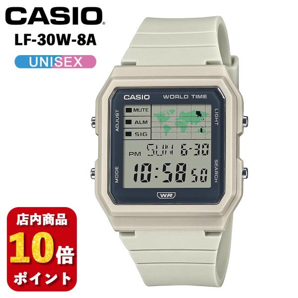 ブランド：ＣＡＳＩＯ型番：LF-30W-8Aムーブメント：クォーツ風防素材：樹脂ガラスケース素材：樹脂バンド素材：樹脂ケースサイズ：H37.8mm×W33.7mmケース厚：8.6mm重量：約23g防水：日常生活用防水機能・マルチタイム：異な...